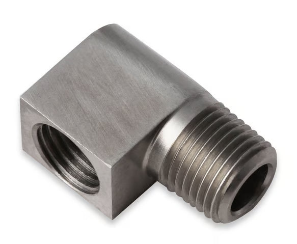 Earl's Hardline Adapter - 90 Degree Stainless Steel - 1/8" NPT Male to