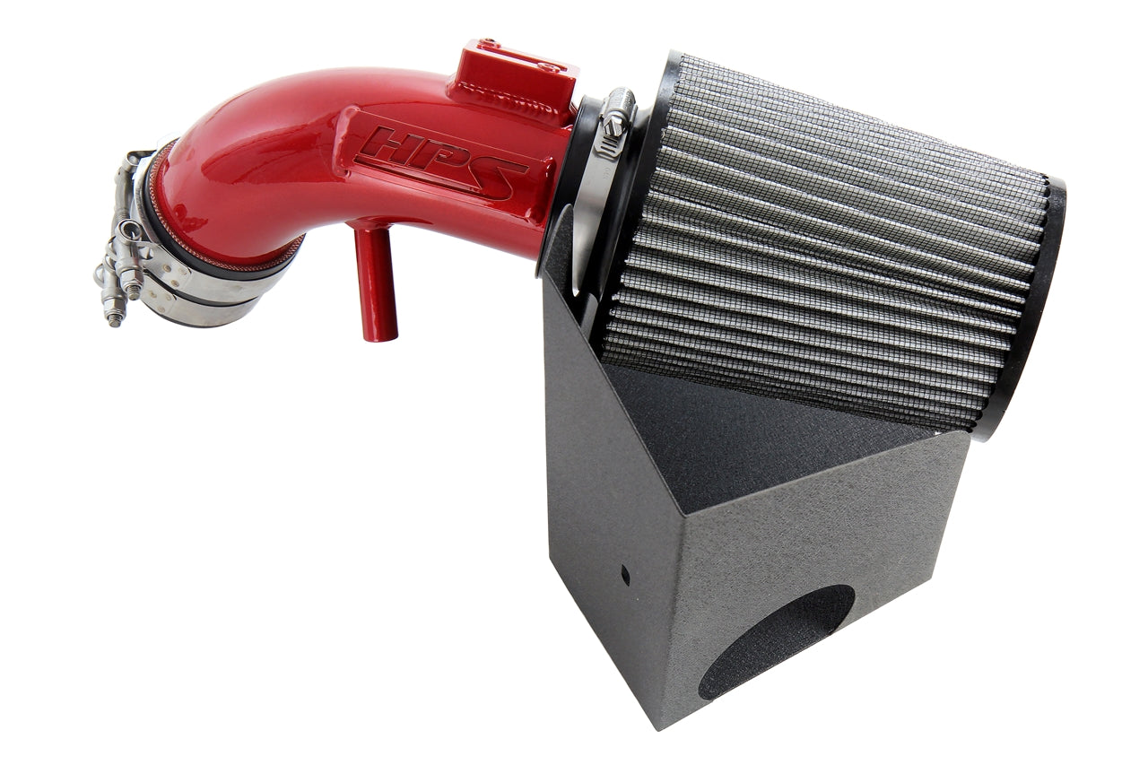 HPS Performance Air Intake Kit with Heat Shield, Red, 827-694R