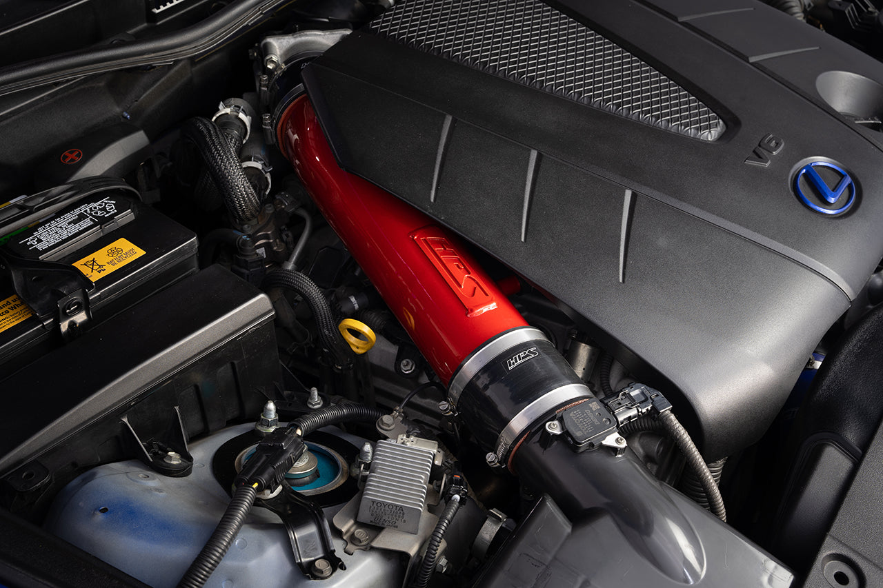 HPS Performance Air Intake Tube with Drop in Air Filter, Red, 827-710R