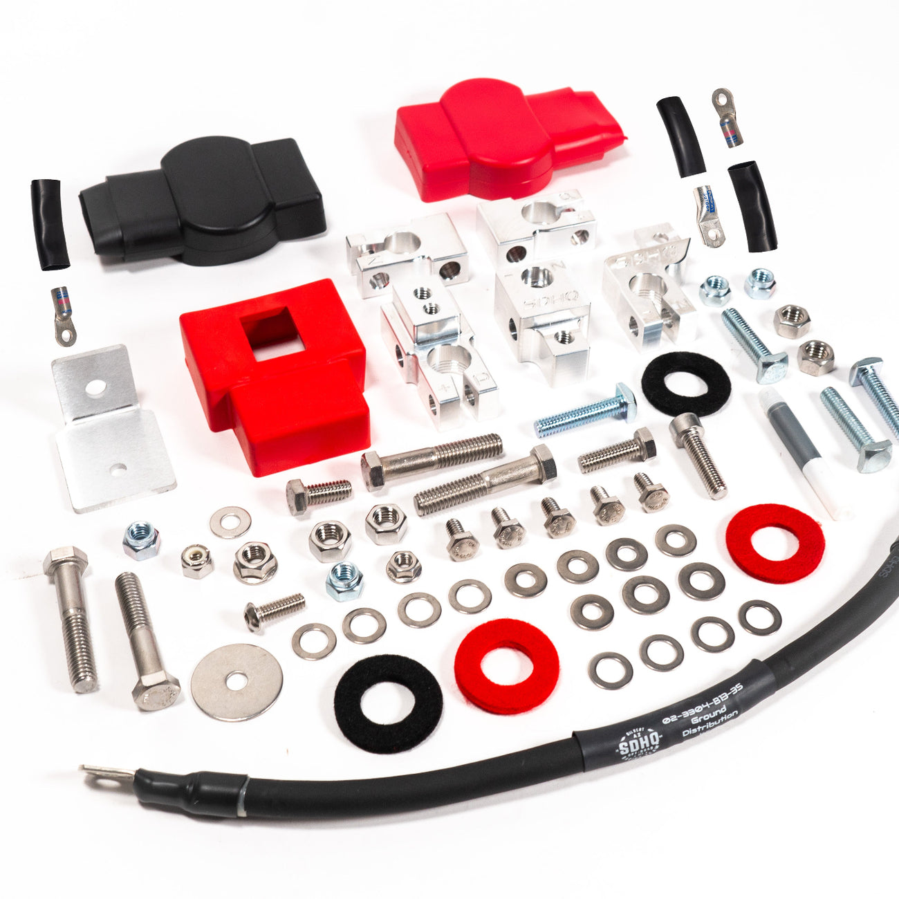 SDHQ Built 2023-2026 Ford F250/F350 Billet Dual Battery Terminal Upgra